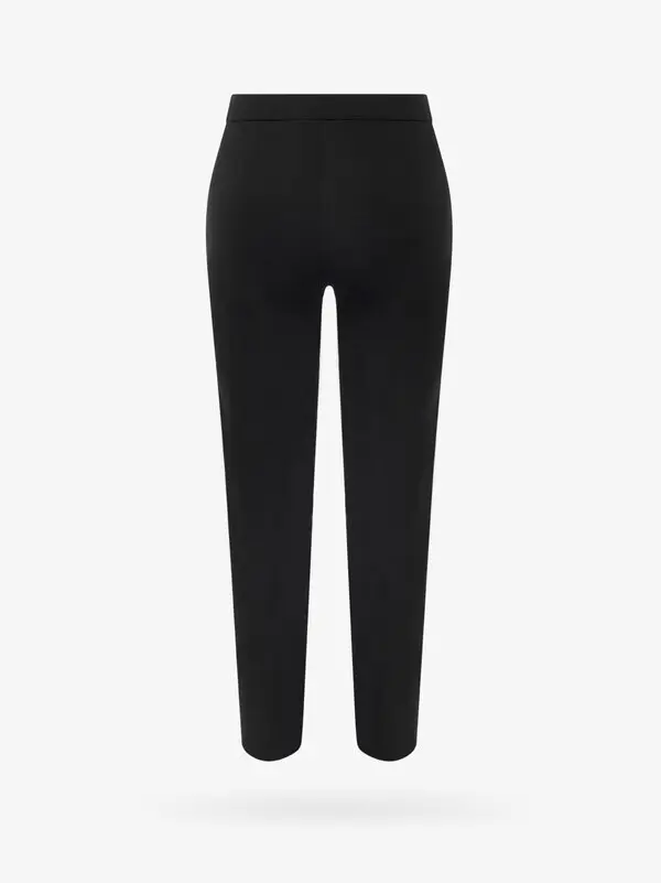 Max Mara Viscose Blend Straight Leg Trousers - Black