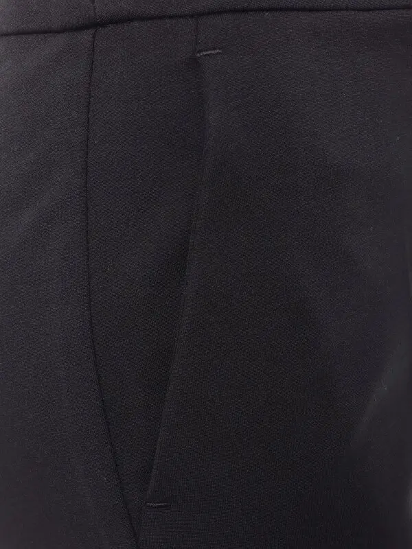 Max Mara Viscose Blend Straight Leg Trousers - Black