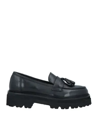 CAFÈNOIR Leather Loafers With Tassels And Block Heel