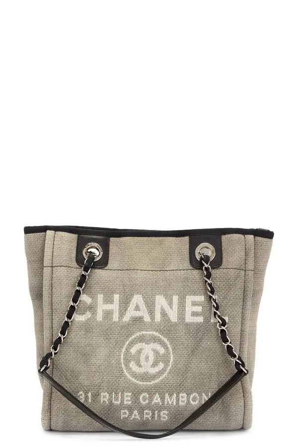 Chanel Deauville Pm Tote Bag - Grey
