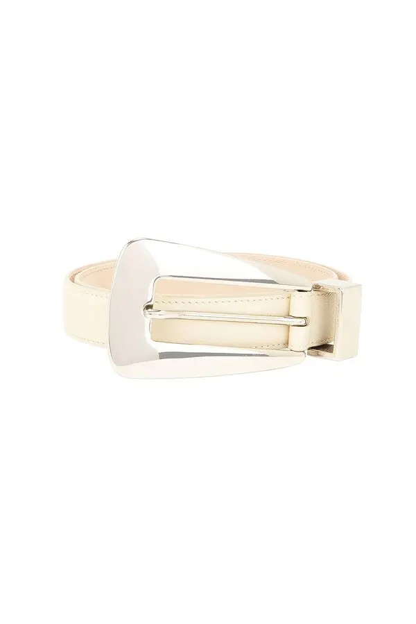 Khaite Lucca Antique Silver 30mm Belt - Dark Ivory