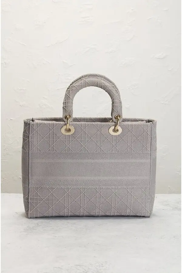 Dior Lady D-lite Handbag - Grey