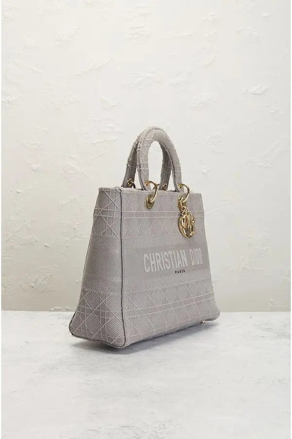 Dior Lady D-lite Handbag - Grey