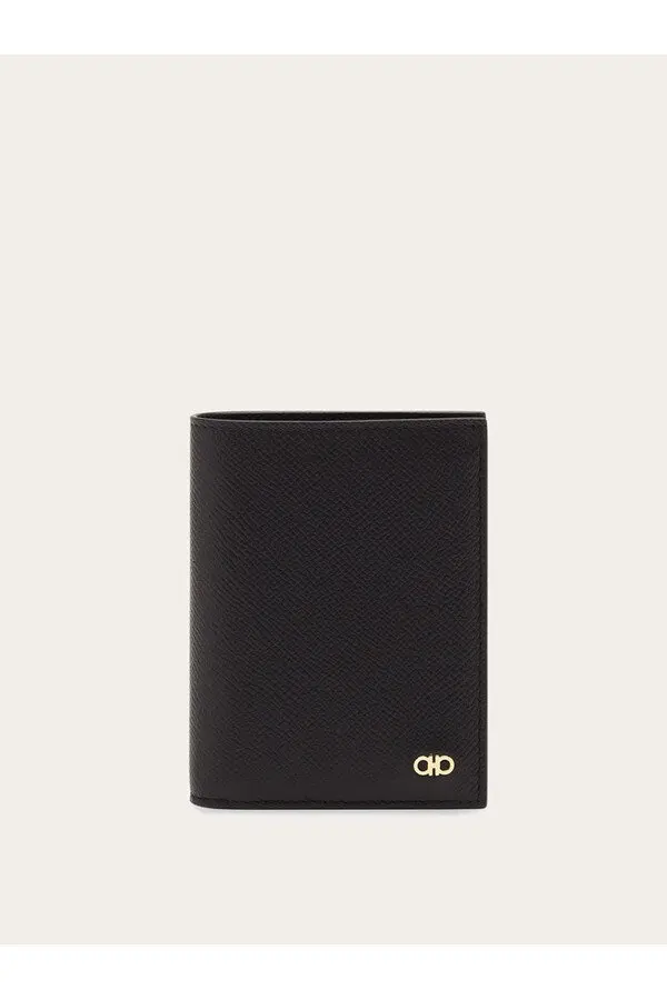 FERRAGAMO Gancini Compact Wallet - Black