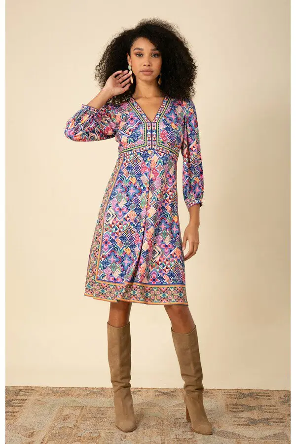 Hale Bob Gracelynn Long Jersey Dress - Multicolor