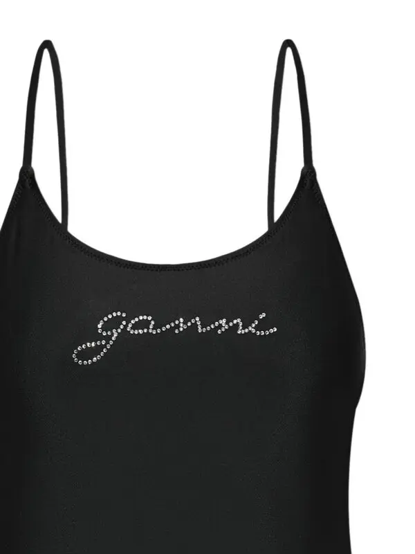 GANNI Crystal-logo Swimsuit