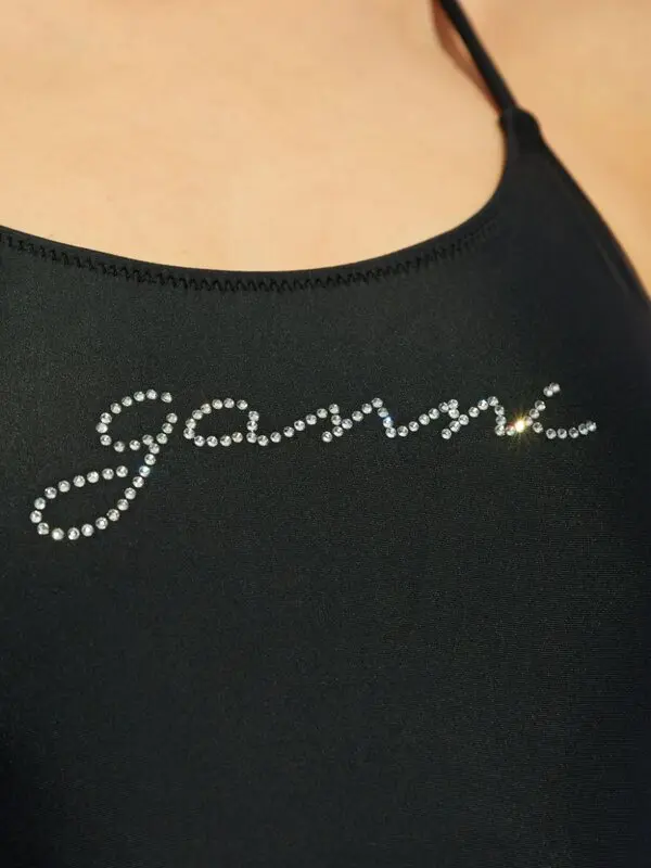 GANNI Crystal-logo Swimsuit