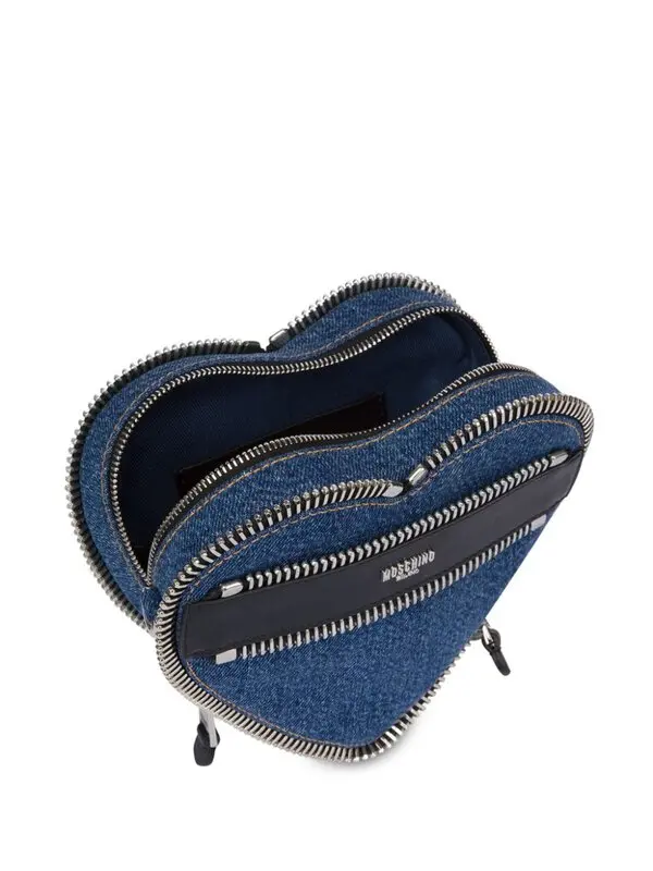 Moschino Heart-shaped Denim Crossbody Bag