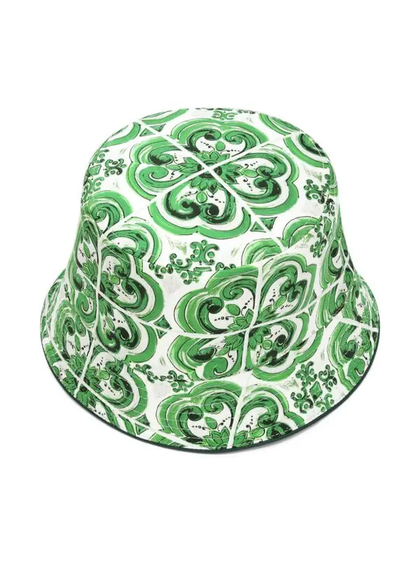 Dolce & Gabbana Majolica-print Reversible Bucket Hat - Green