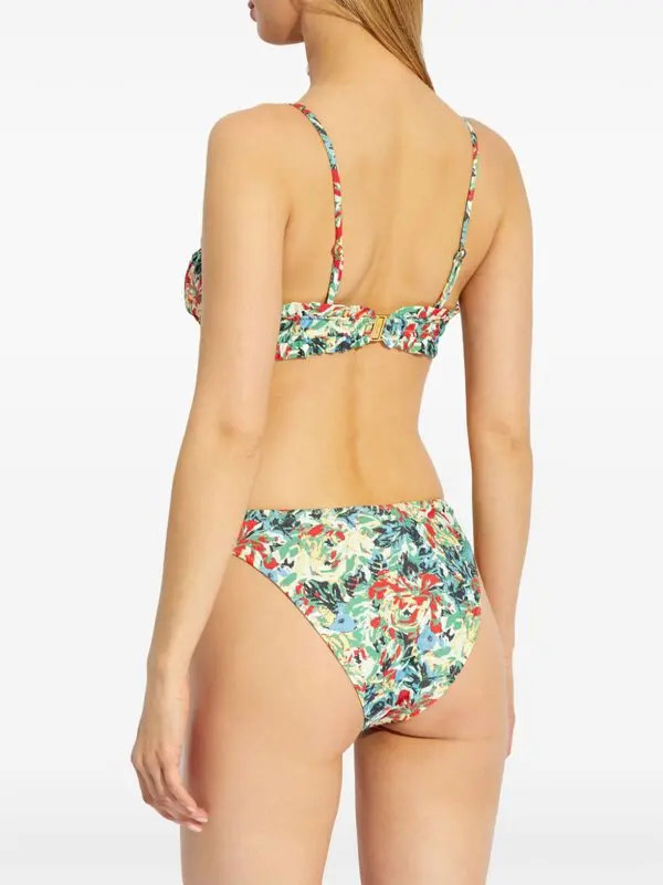 GANNI Ruffle-trim Bandeau Top - Blue