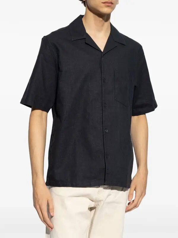SAMSOE SAMSOE Short-sleeve Linen-blend Shirt