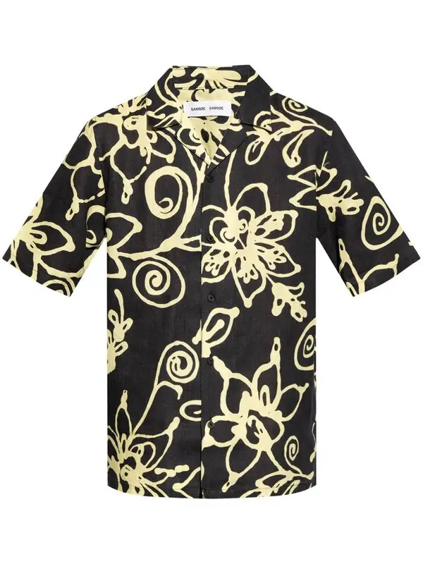 SAMSOE SAMSOE Floral-print Linen Shirt