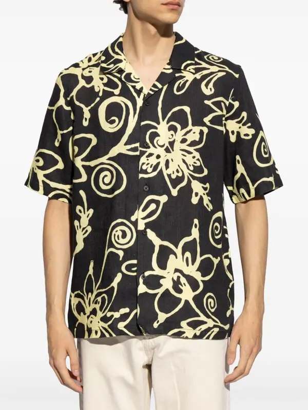 SAMSOE SAMSOE Floral-print Linen Shirt