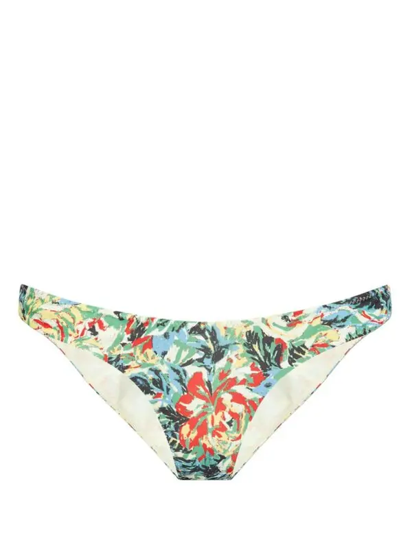 GANNI Floral-print Bikini Bottom - Blue