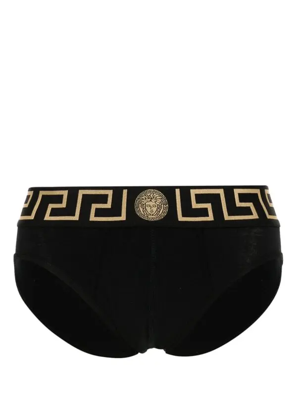 Versace Greca Border Briefs - Black