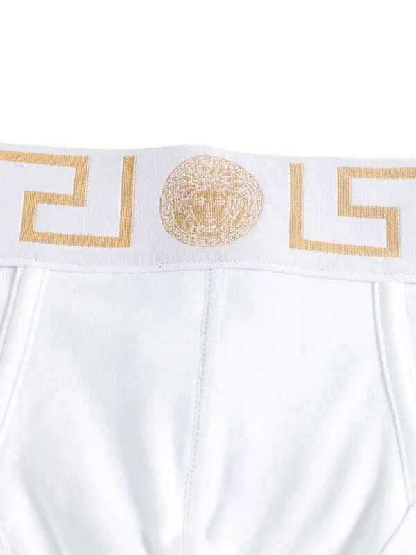 Versace Greca Border Briefs - White