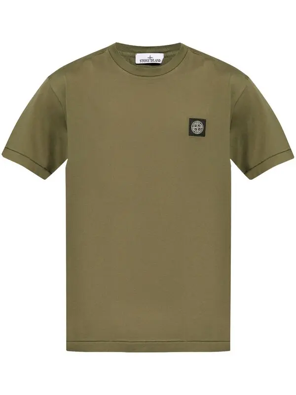 Stone Island Compass-appliqué Cotton T-shirt - Green