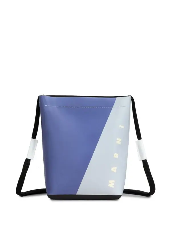 Marni Colour-block Logo Shoulder Bag - Purple