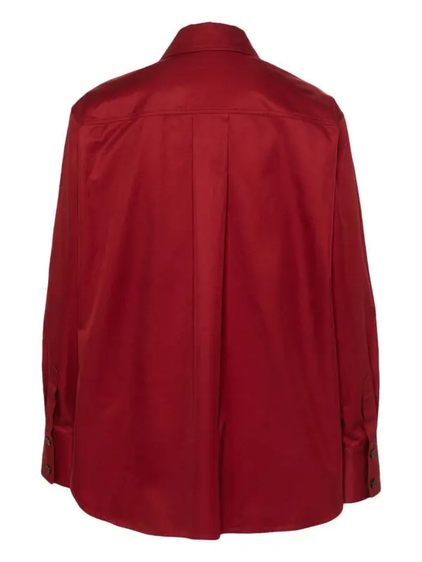 Saint Laurent Oversized Collar Cotton Shirt - Red