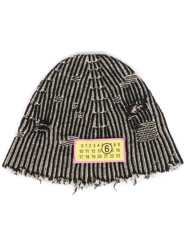 MAISON MARGIELA Distressed-effect Ribbed Beanie
