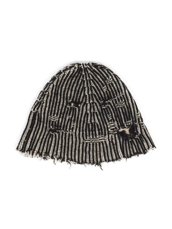 MAISON MARGIELA Distressed-effect Ribbed Beanie