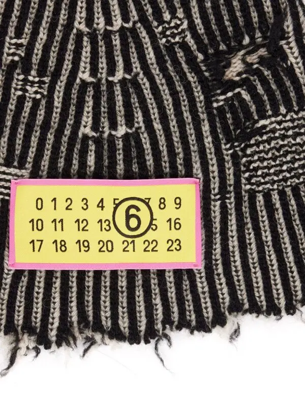 MAISON MARGIELA Distressed-effect Ribbed Beanie