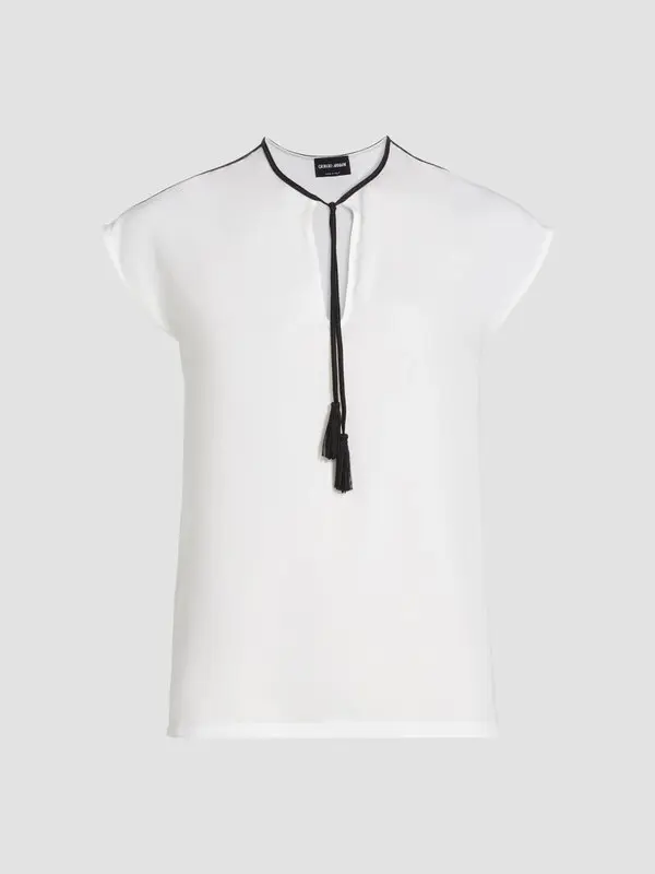 Giorgio Armani Tassel Silk Georgette Blouse