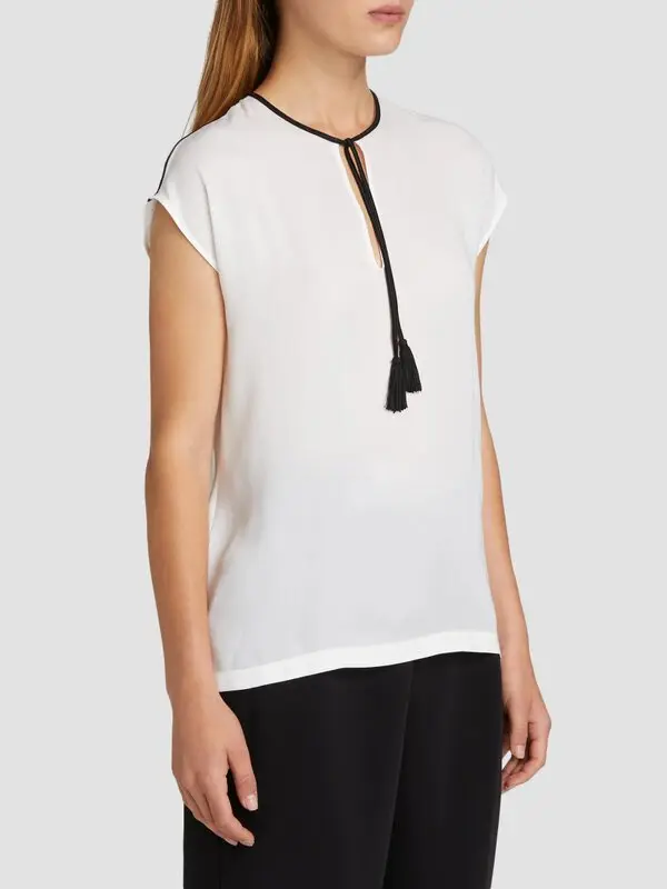 Giorgio Armani Tassel Silk Georgette Blouse