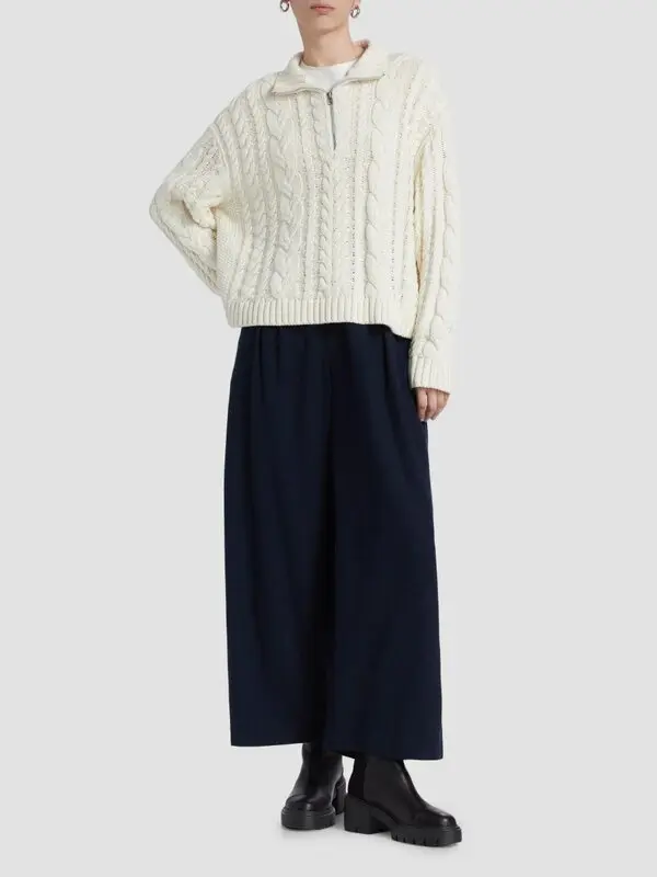 Jenni Kayne Silk Relaxed Cropped Trousers