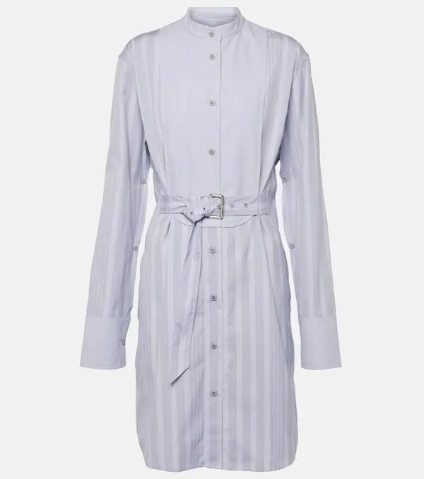 JW Anderson Striped Cotton Shirt Dress - Grey