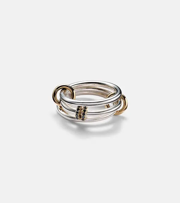 SPINELLI KILCOLLIN Dion Sg Sterling Stacked Ring With Black Diamonds - Silver
