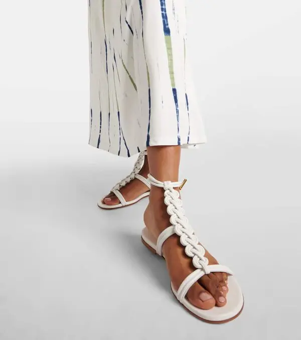 GIANVITO ROSSI Capua Braided Gladiator Sandals