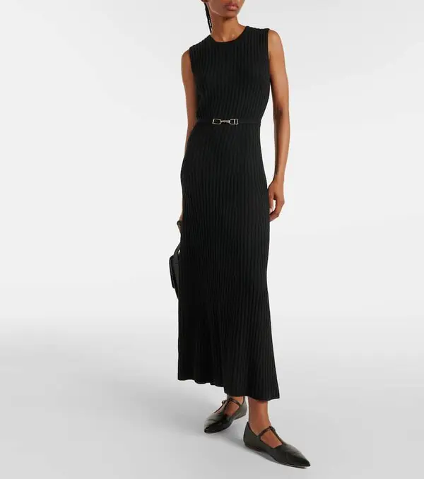 Gabriela Hearst Meier Wool And Cashmere Maxi Dress - Black | Editorialist