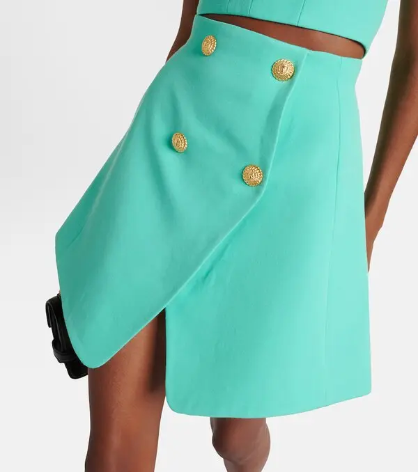 Balmain High-rise Wool Miniskirt