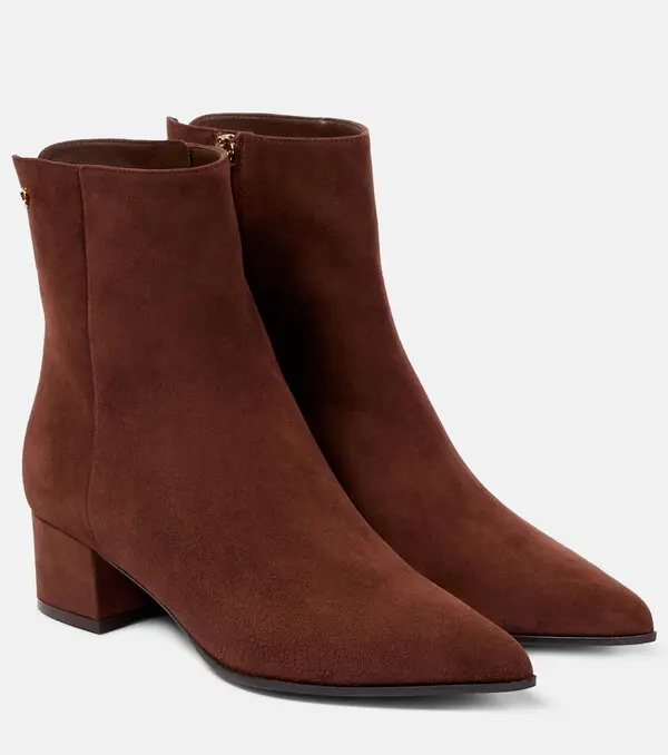 GIANVITO ROSSI Lyell 45 Suede Ankle Boots - Brown