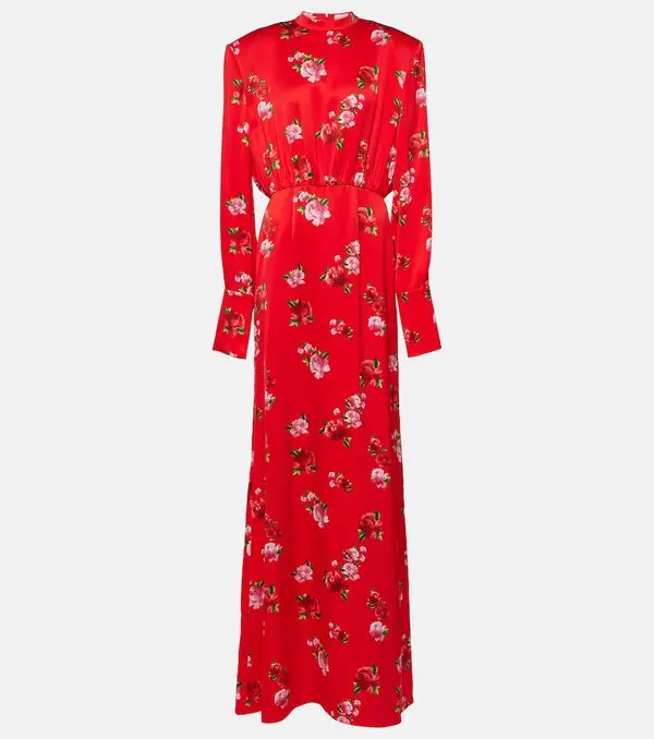Magda Butrym Floral Silk Gown - Red