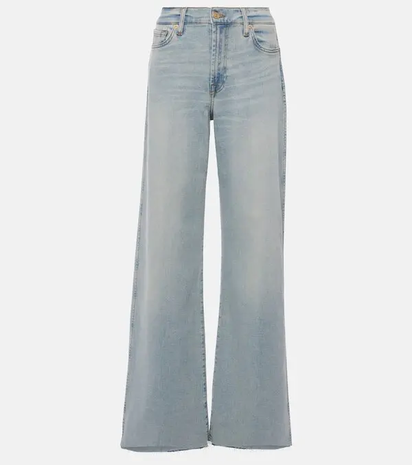 7 For All Mankind Lotta High-rise Wide-leg Jeans - Blue
