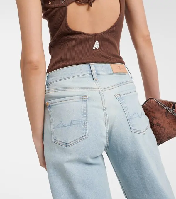 7 For All Mankind Lotta High-rise Wide-leg Jeans - Blue