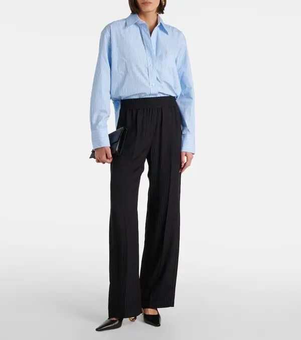 Victoria Beckham Gathered Pajama Pants - Black