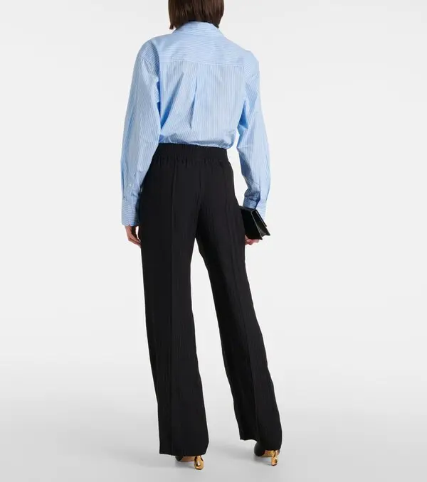Victoria Beckham Gathered Pajama Pants - Black