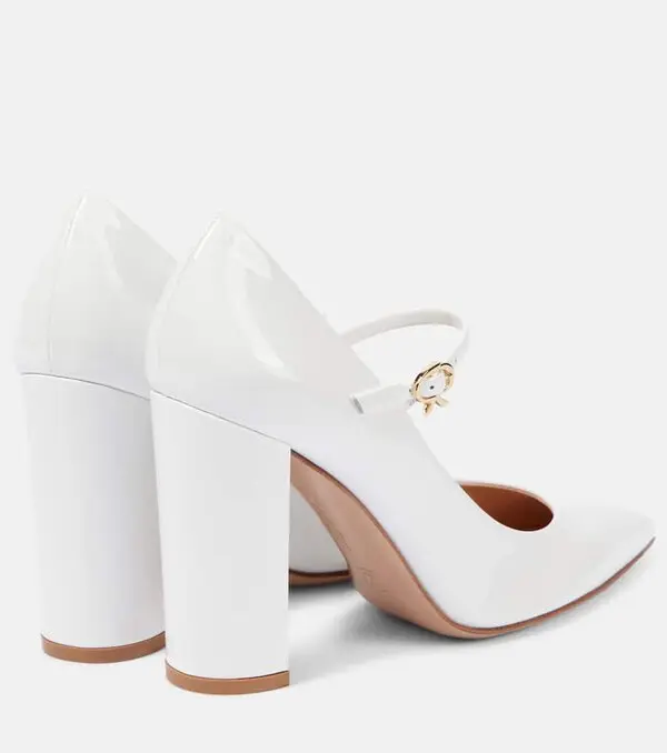 GIANVITO ROSSI 100 Patent Leather Mary Jane Pumps - White