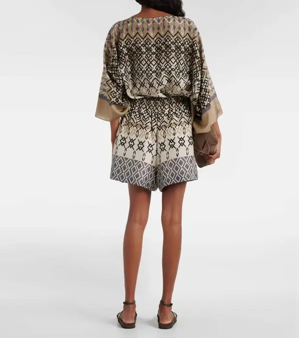 Brunello Cucinelli Printed Silk Shorts - Multicoloured