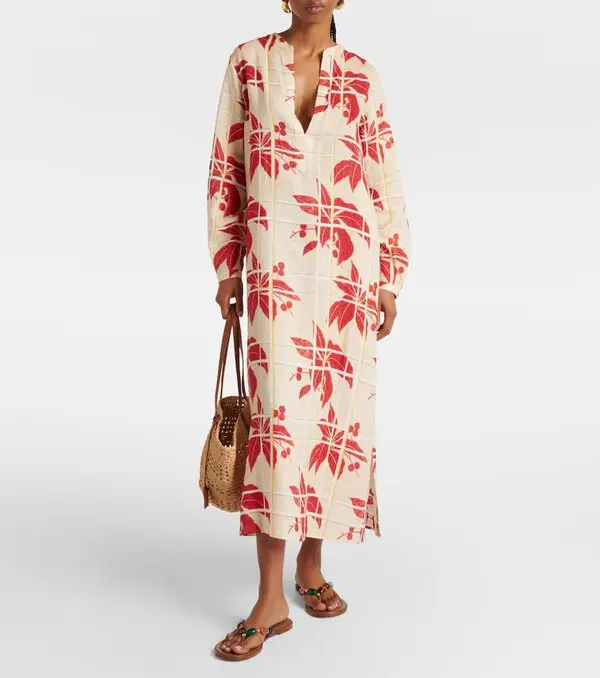 Loro Piana Floral Linen Maxi Dress