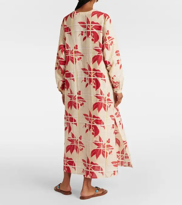 Loro Piana Floral Linen Maxi Dress