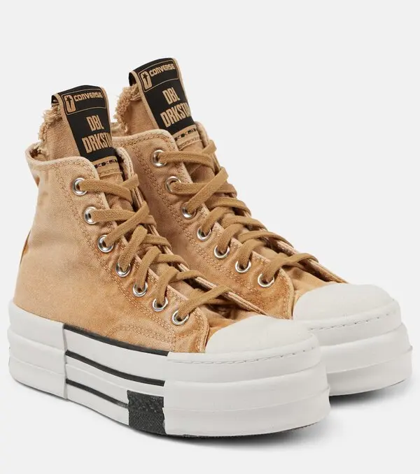 Rick Owens X Converse Dbl Drkstar Chuck 70 High Top Sneakers
