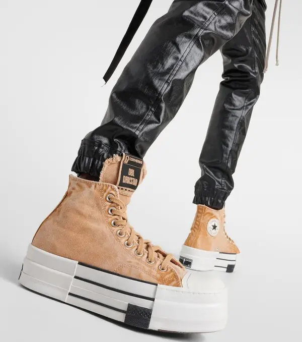 Rick Owens X Converse Dbl Drkstar Chuck 70 High Top Sneakers