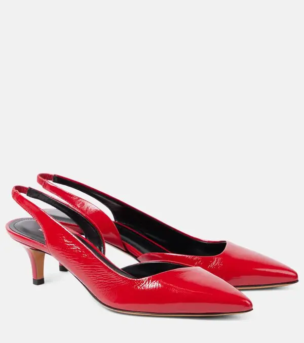 Isabel Marant Piery Patent Leather Slingback Pumps