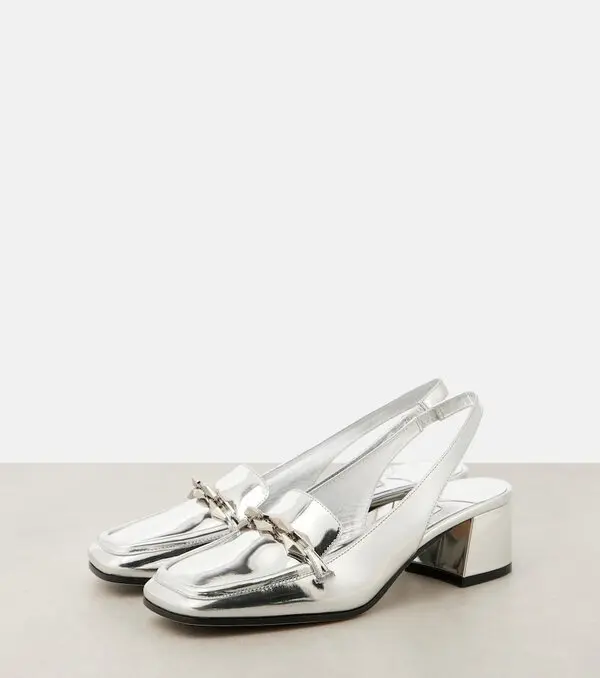 JIMMY CHOO Diamond Tilda Metallic Slingback Pumps - Silver