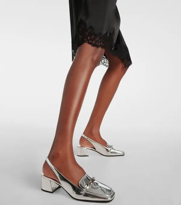 JIMMY CHOO Diamond Tilda Metallic Slingback Pumps - Silver