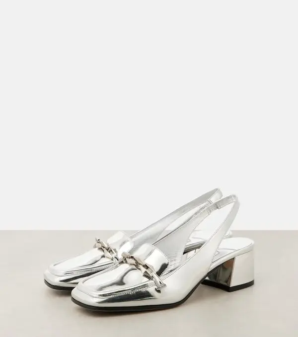 JIMMY CHOO Diamond Tilda Metallic Slingback Pumps